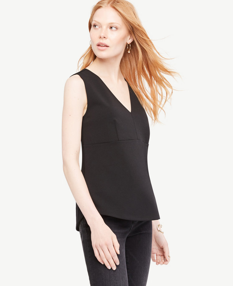 Crepe V-Neck Shell