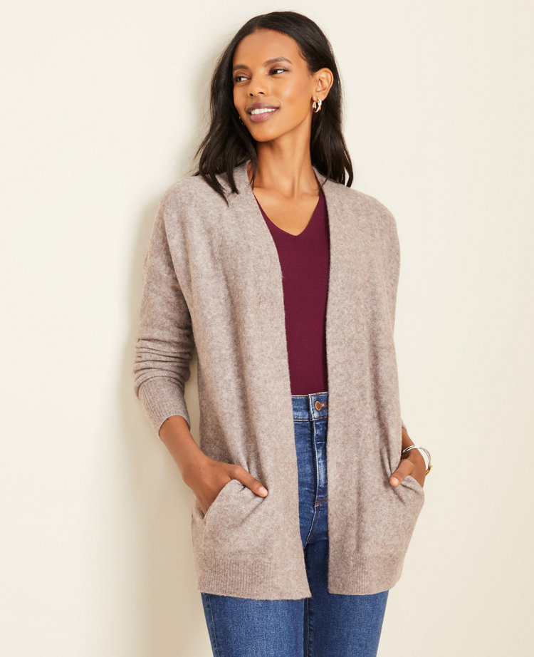 Drop Shoulder Open Cardigan
