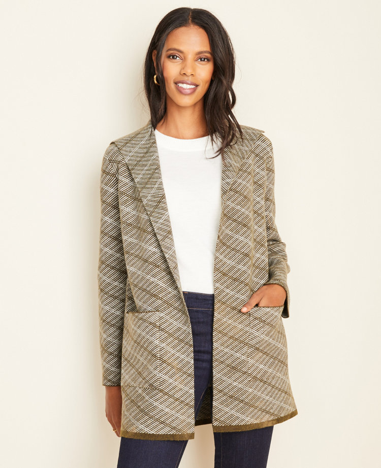 Plaid Jacquard Coatigan