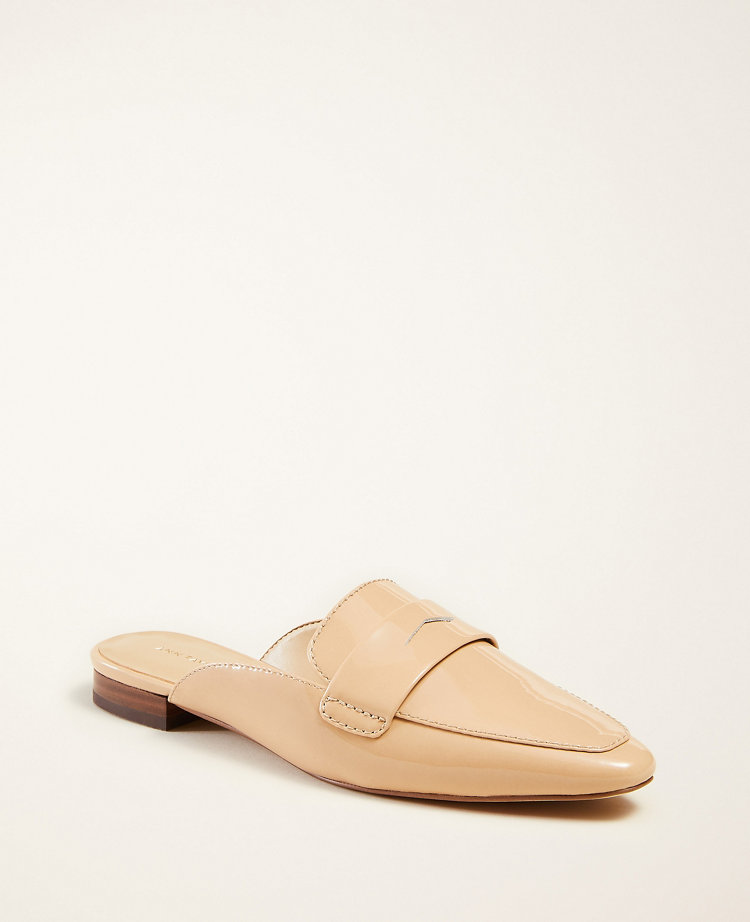 Geraldine Patent Leather Loafer Slides
