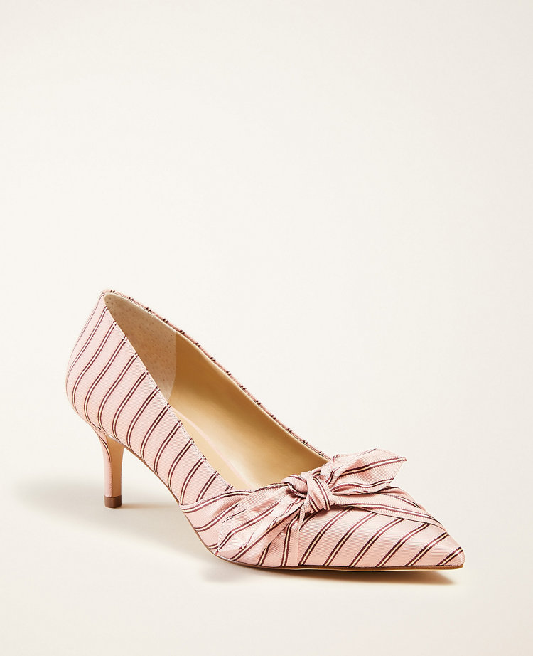 Teagan Striped Side Bow Pumps