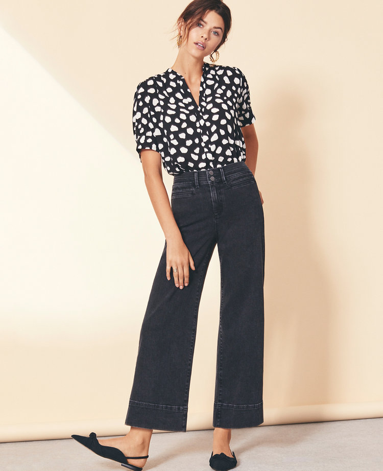 Leopard Print Split Neck Popover