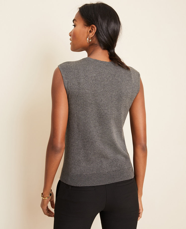 Floral Applique Sweater Shell