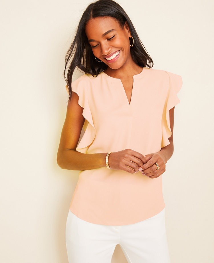 Mixed Media Flutter Sleeve Shell