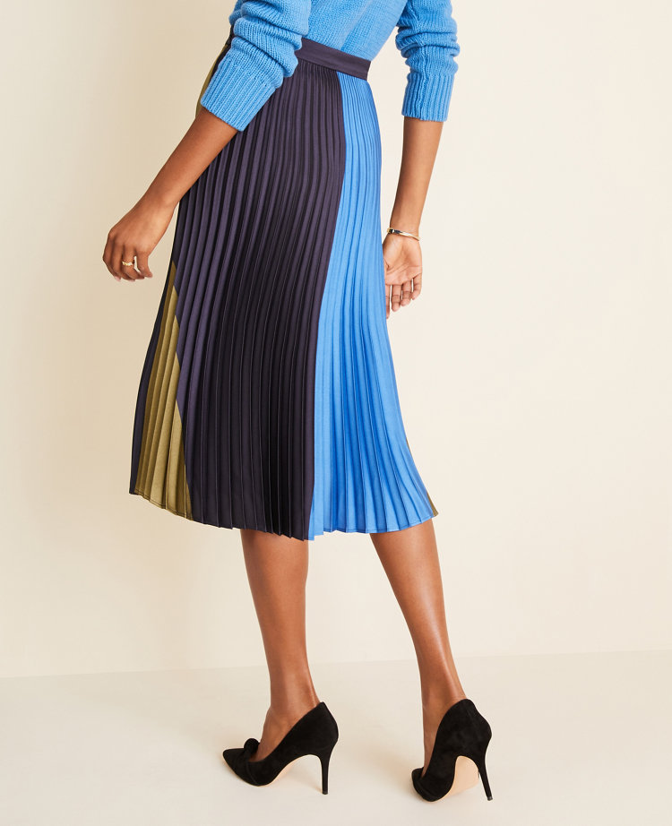 Petite Colorblock Pleated Skirt