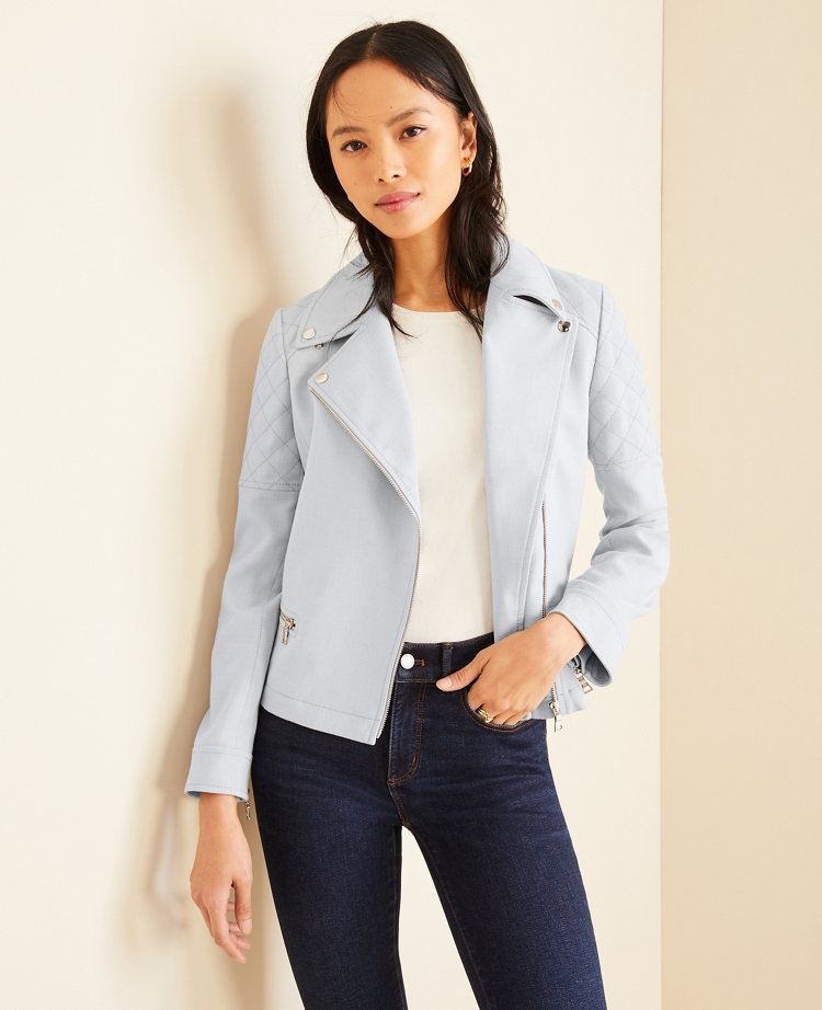 Petite Textured Moto Jacket