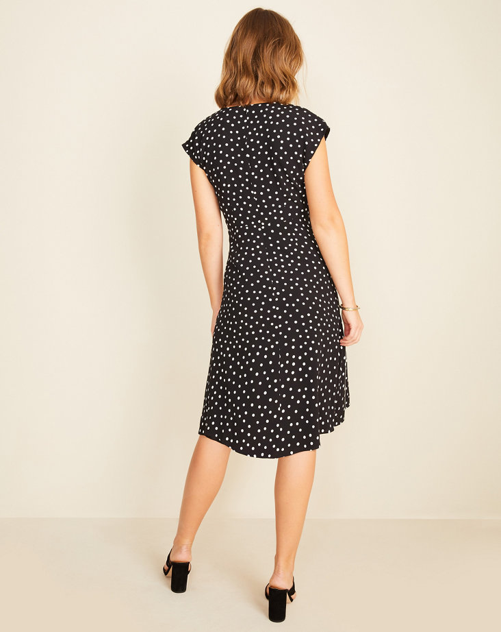 Mixed Dot Wrap Dress