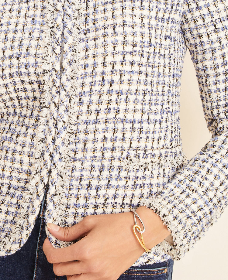 Petite Shimmer Fringe Tweed Jacket