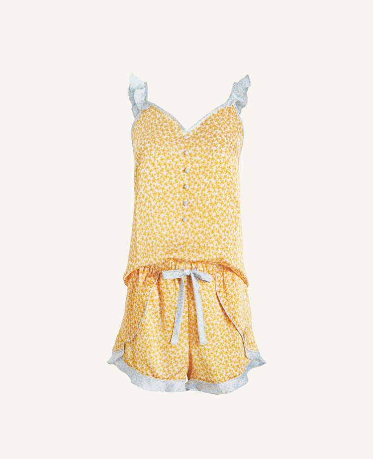 Floral Ruffle Cami Pajama Set