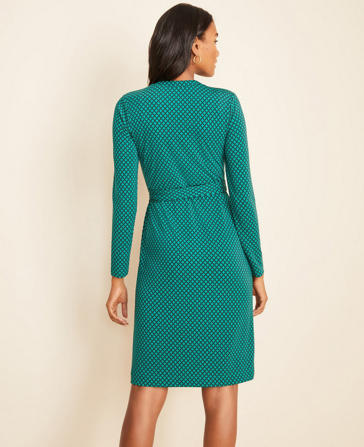 Petite Diamond Grid Wrap Dress