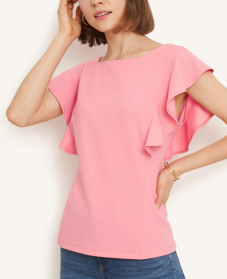 Ruffle Sleeve Shell