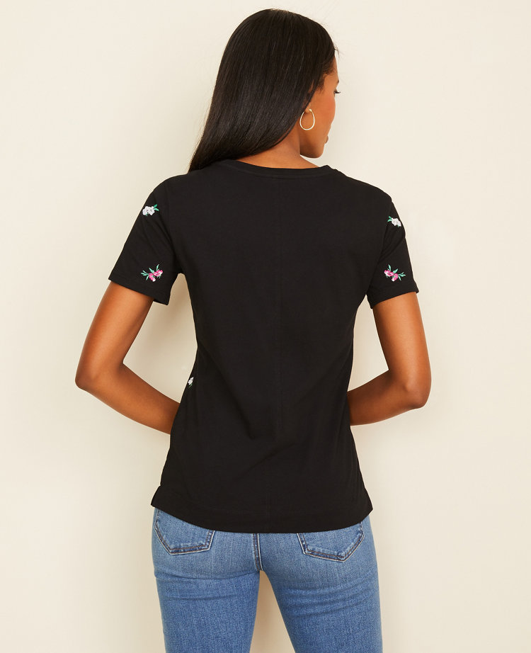 Floral Embroidered Tee