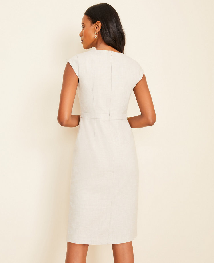 The Tall Keyhole Cap Sleeve Dress in Crosshatch