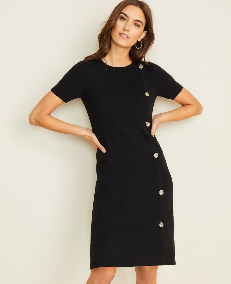 Petite Side Button Sweater Dress