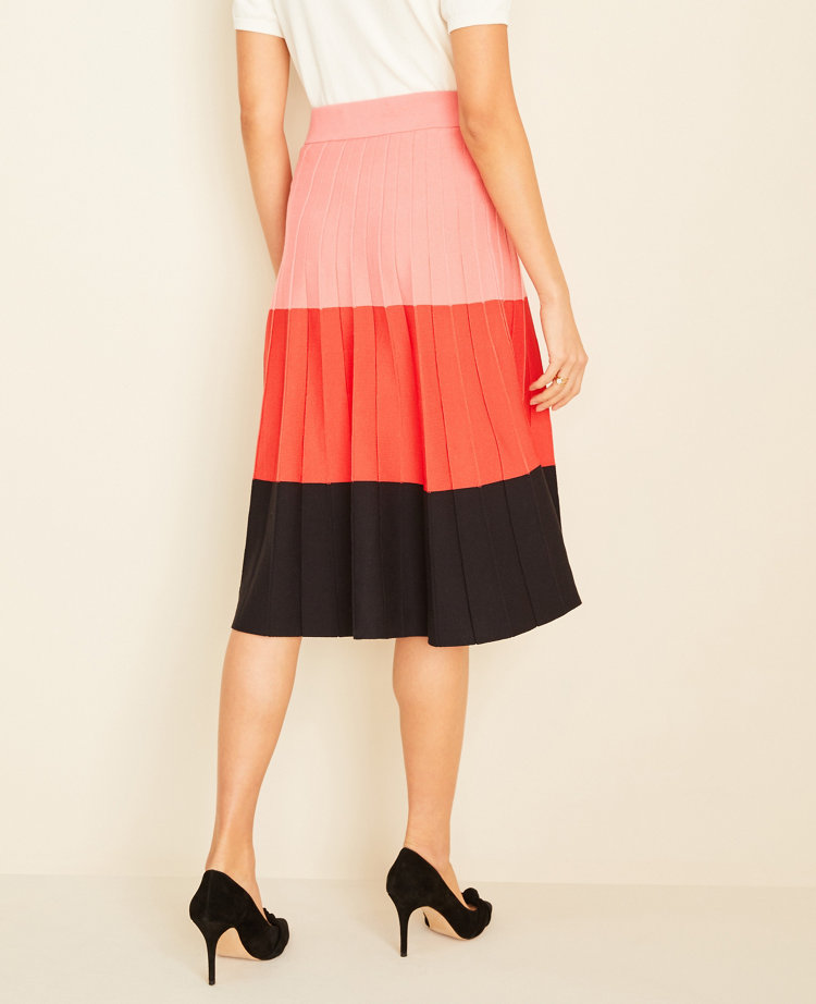 Petite Colorblock Pleated Sweater Skirt