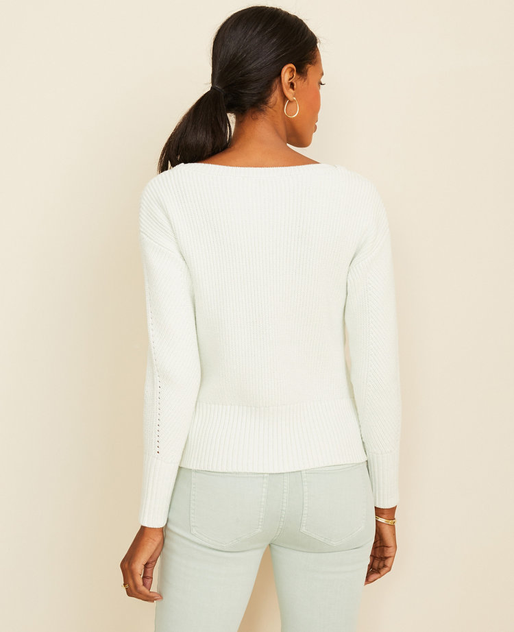 Side Button Cropped Sweater