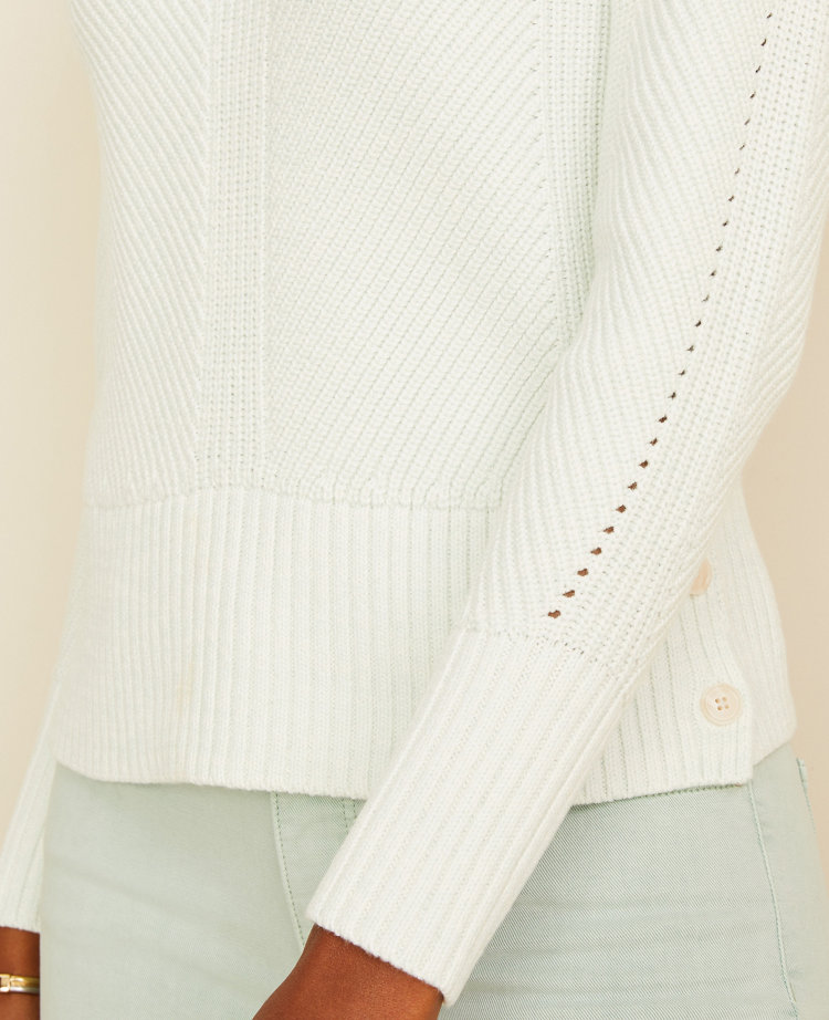 Side Button Cropped Sweater