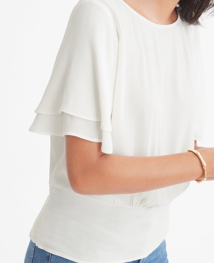 Flutter Smocked Peplum Top