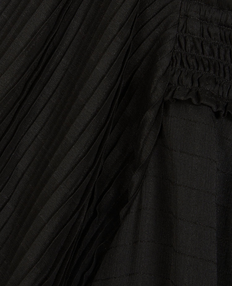 Petite Pleated Square Neck Top