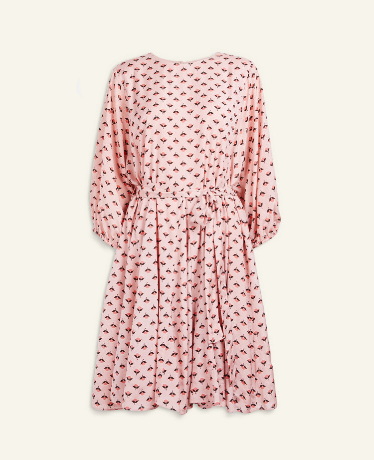 Petite Floral Belted Flare Dress