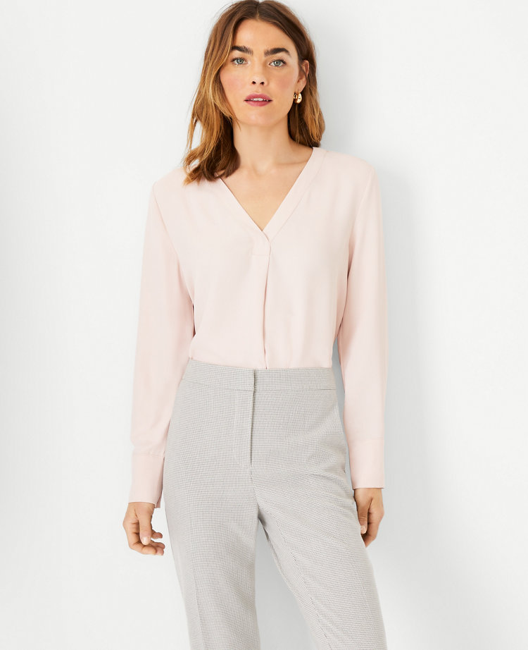 Mixed Media Pleat Front Top