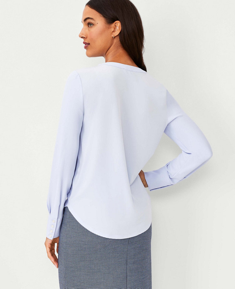 Mixed Media Pleat Front Top