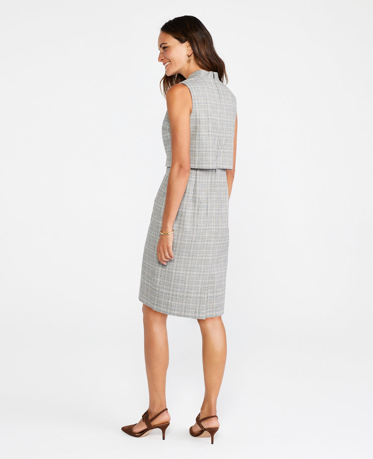 The Overlay Sheath Dress in Plaid