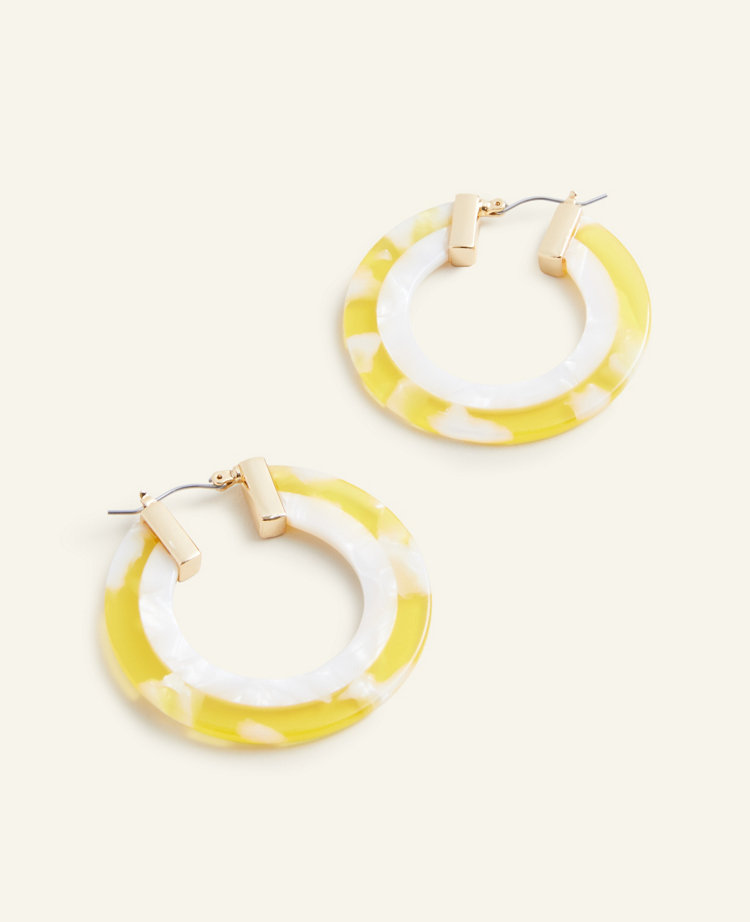 Two Tone Tortoiseshell Print Hoop Earrings