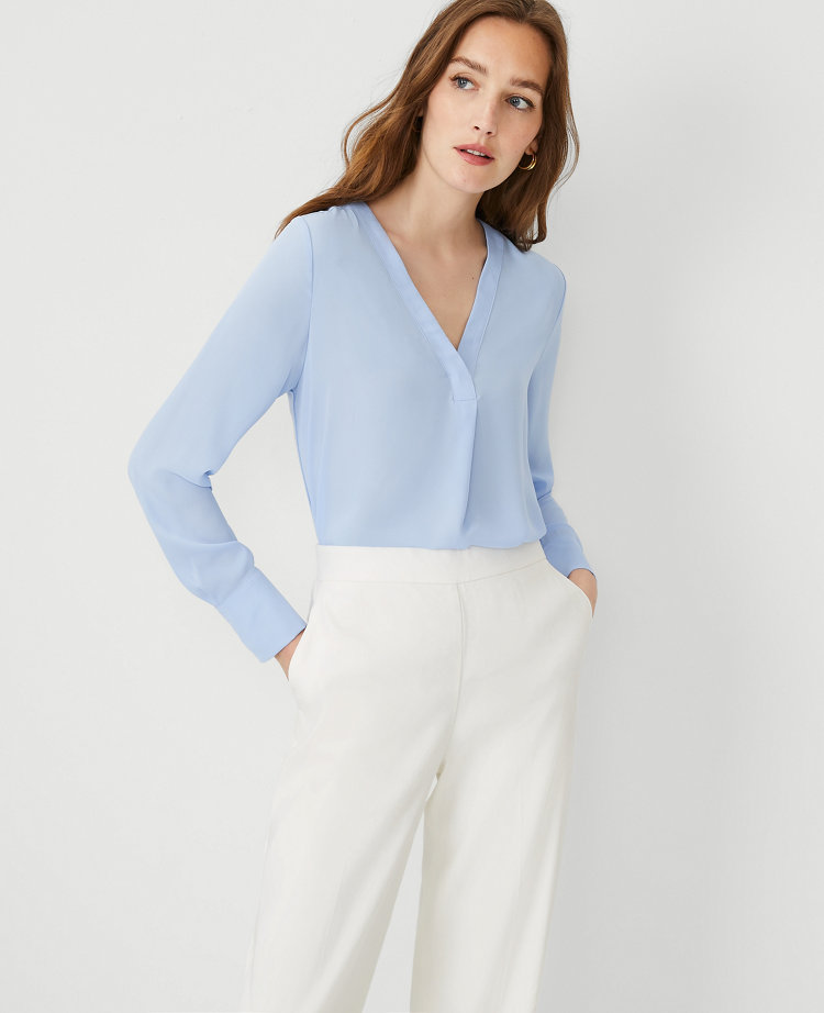 Mixed Media Pleat Front Top