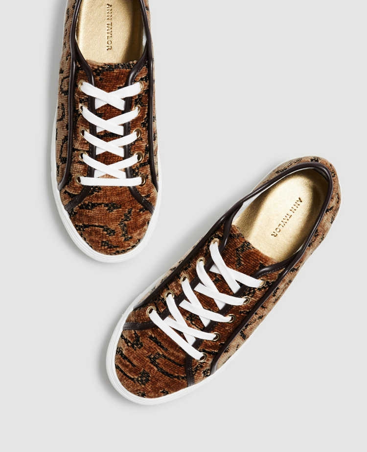 Clara Leopard Print Lace Up Sneakers