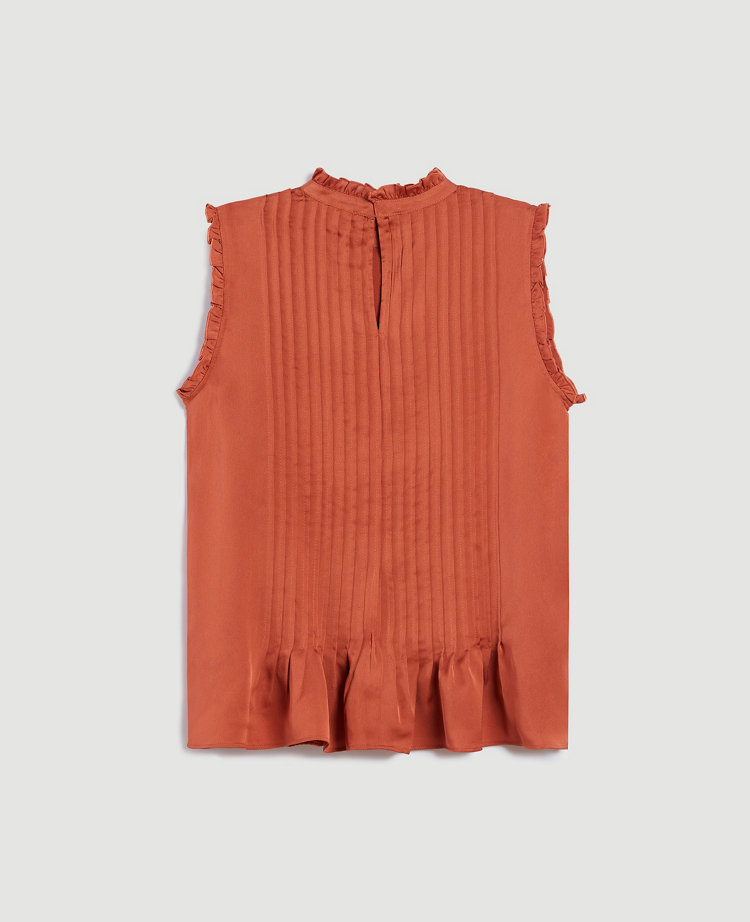 Petite Ruffle Pintucked Shell
