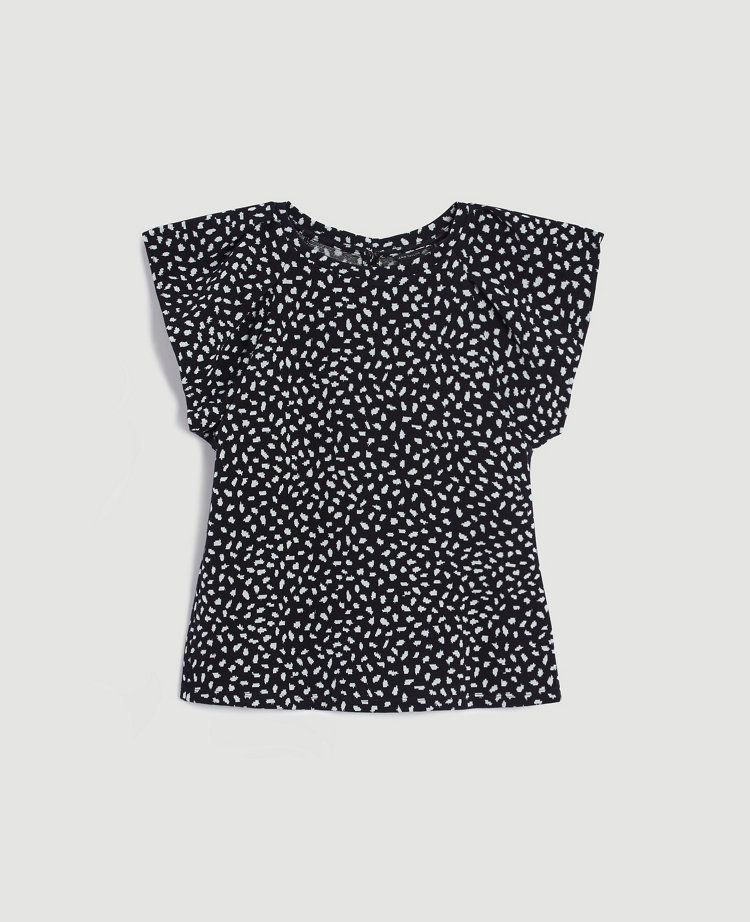 Petite Dot Flutter Sleeve Shell