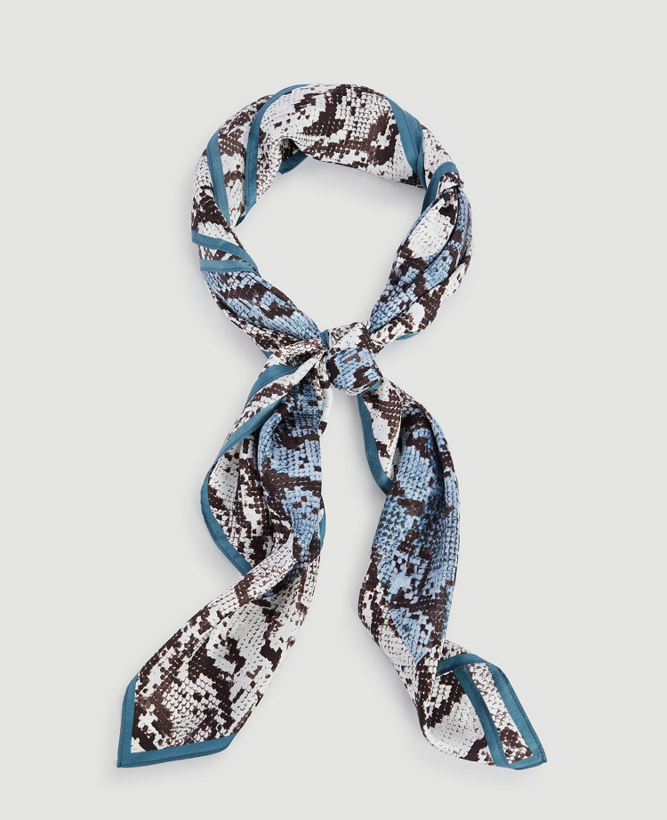 Snake Print Large Square Silk Scarf