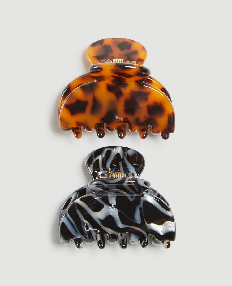 Tortoiseshell Print Hair Clip Set