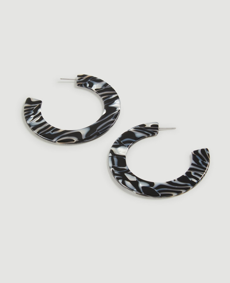 Zebra Tortoiseshell Print Hoop Earrings