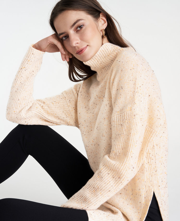 Cashmere Turtleneck Tunic Sweater