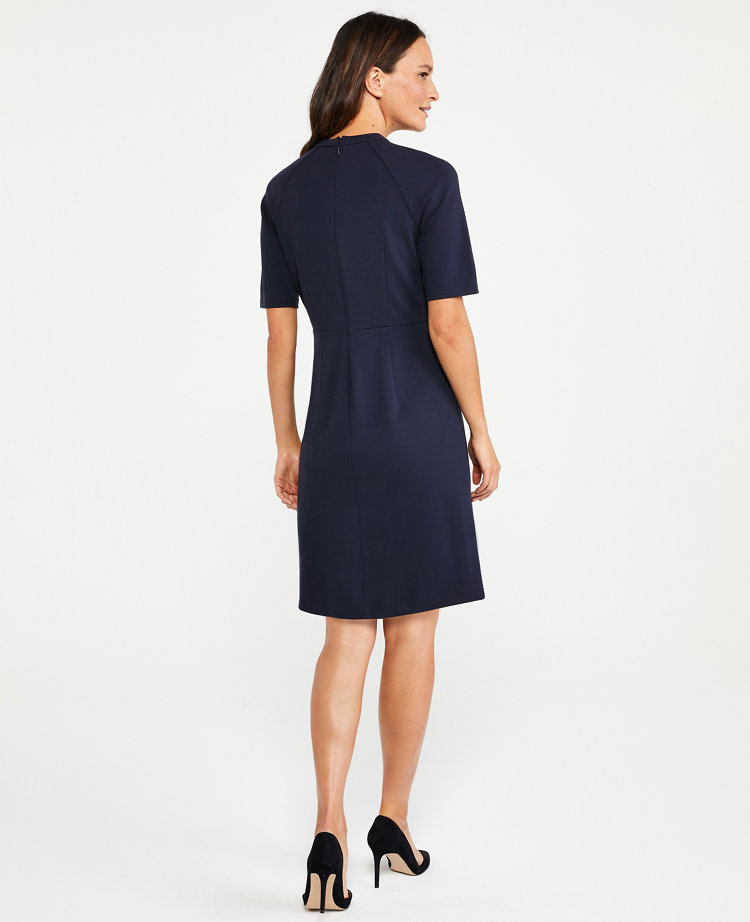 Shoulder Button Ponte Dress