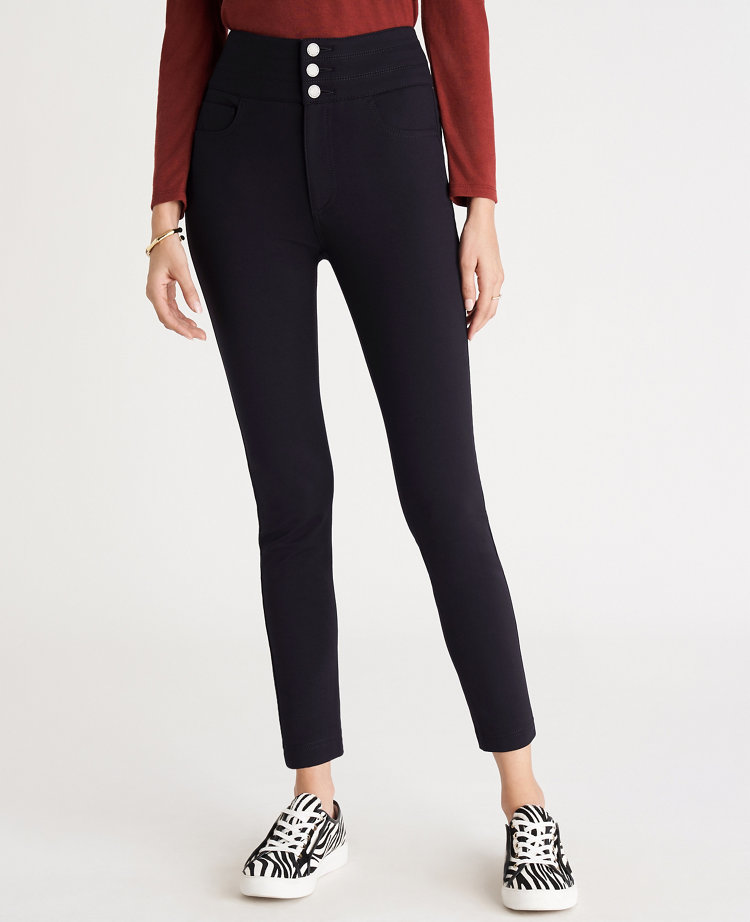 Petite Five Pocket High Rise Triple Shank Pants