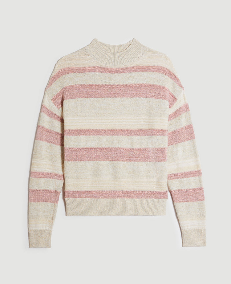 Striped Mock Neck Sweater