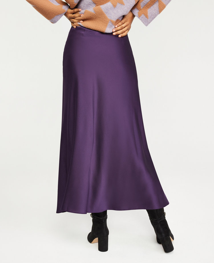 Satin Midi Slip Skirt