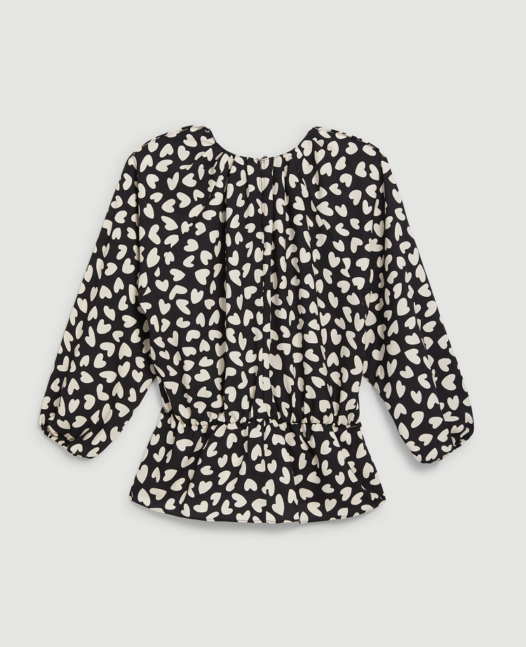 Heart Cinched Waist Blouse