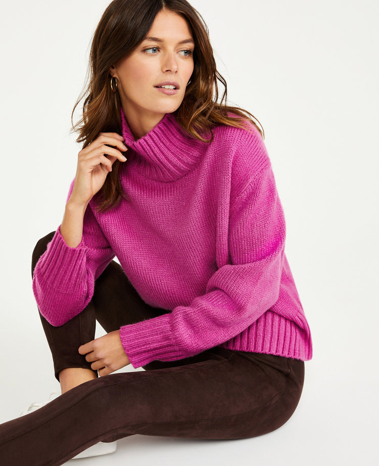 Petite Ribbed Turtleneck Sweater