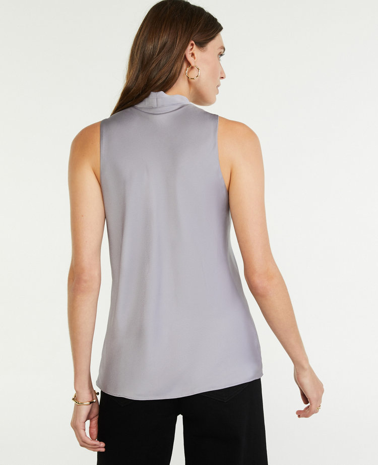 Petite Cowl Neck Halter Shell