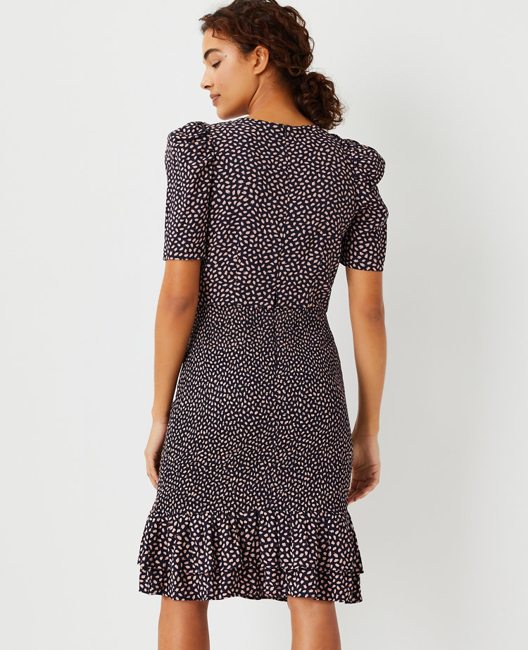 Animal Print Smocked Sheath Dress