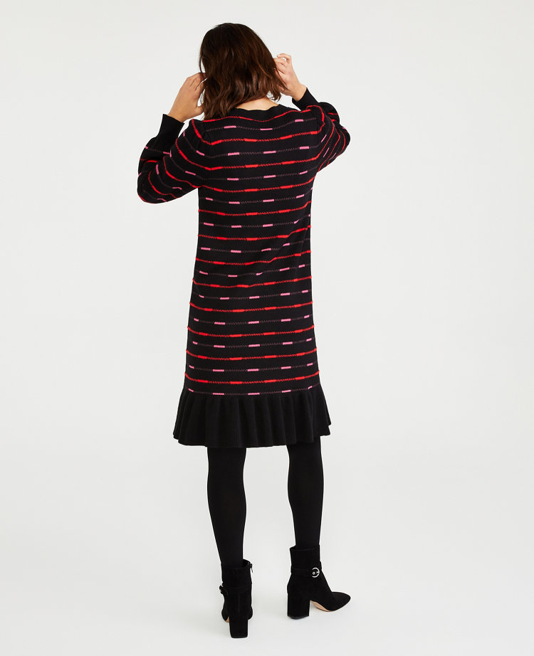 Striped Jacquard Sweater Dress