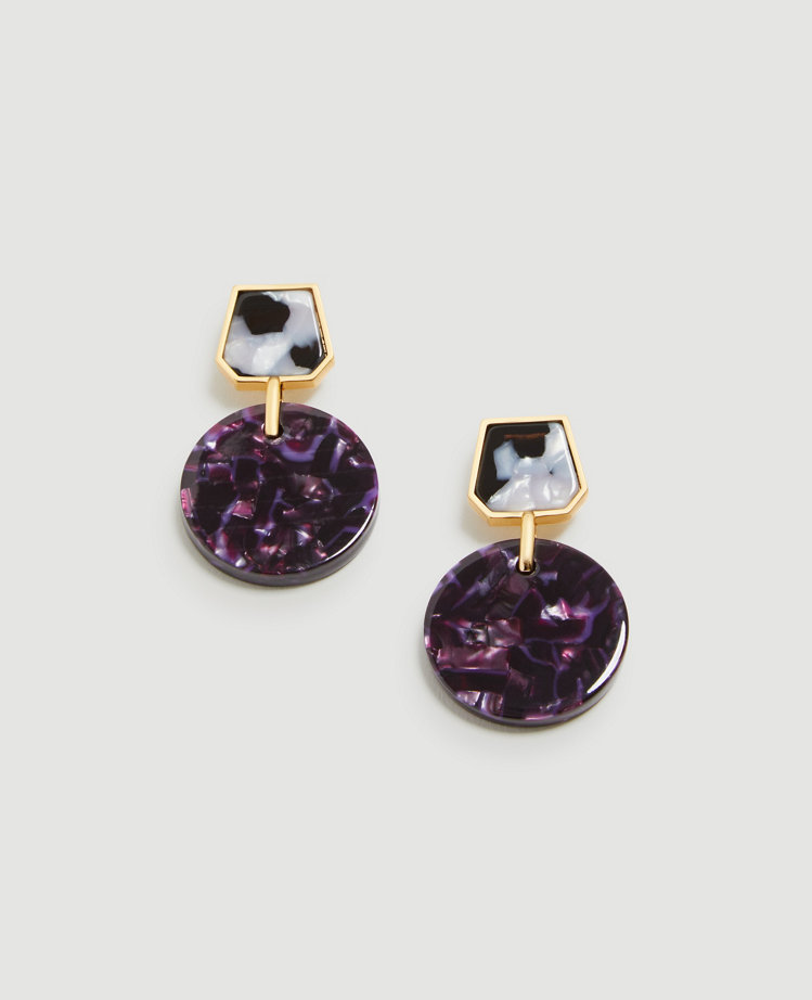 Tortoiseshell Print Circle Drop Earrings