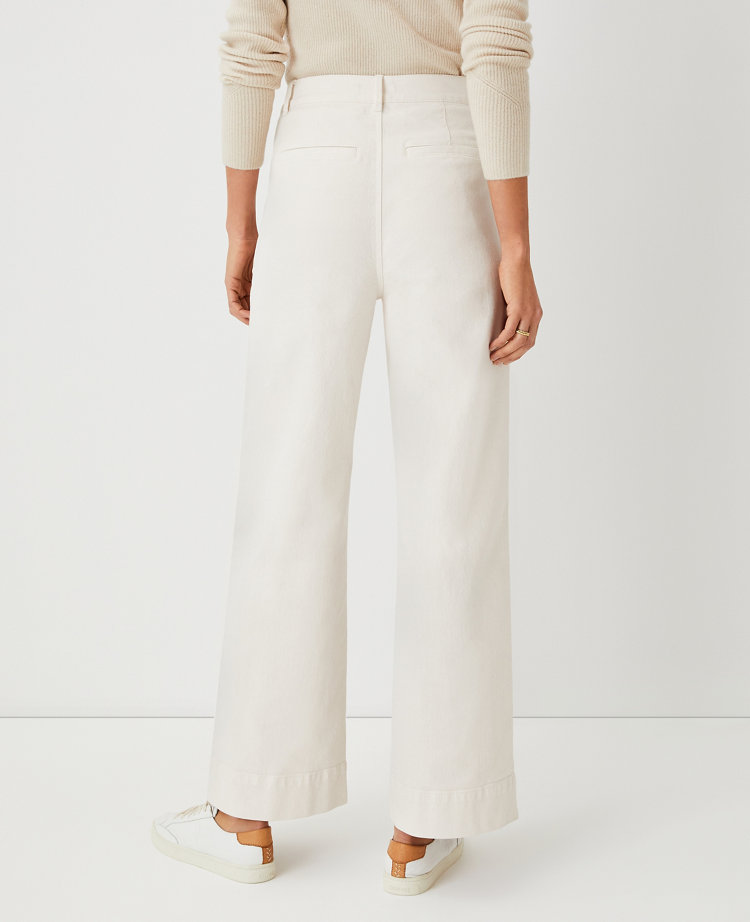 Button Pocket High Rise Trouser Jeans In Creamy Cloud