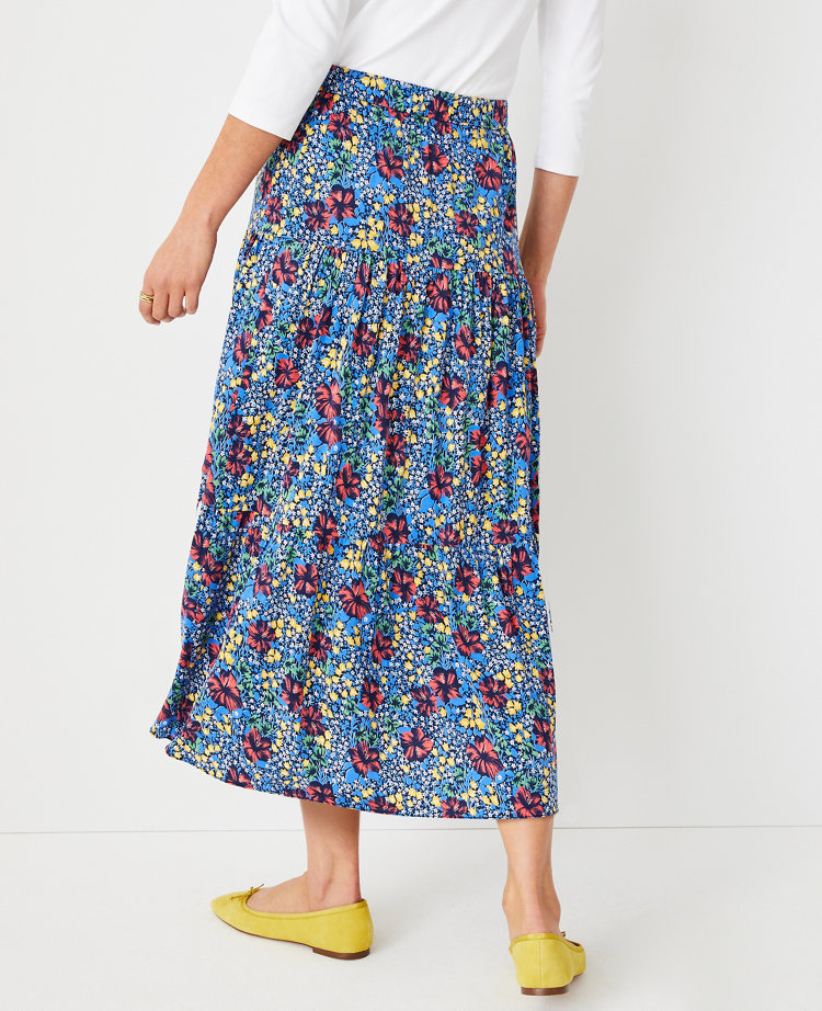 Floral Tiered Midi Skirt