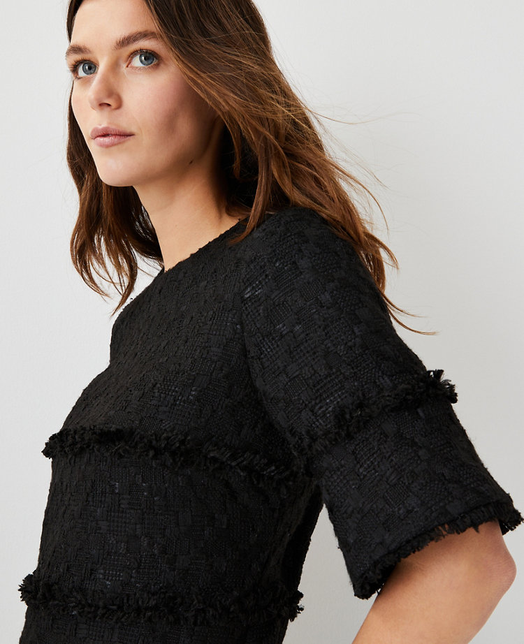 Tweed Trimmed Shift Dress