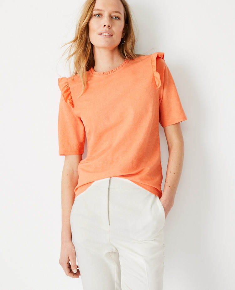 Shoulder Ruffle Tee